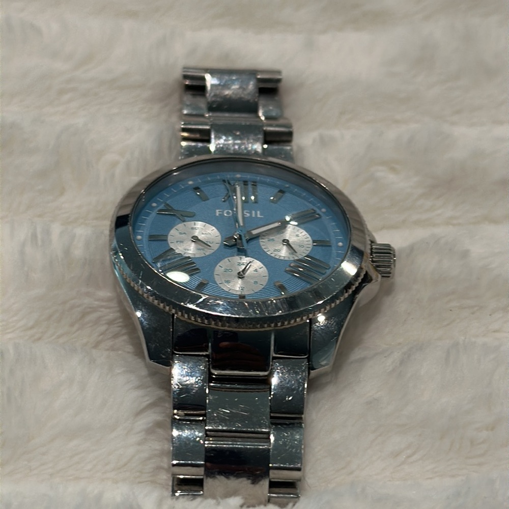 Fossil Blue Face Three-Hands Stainless Steel Ladies W… - Gem